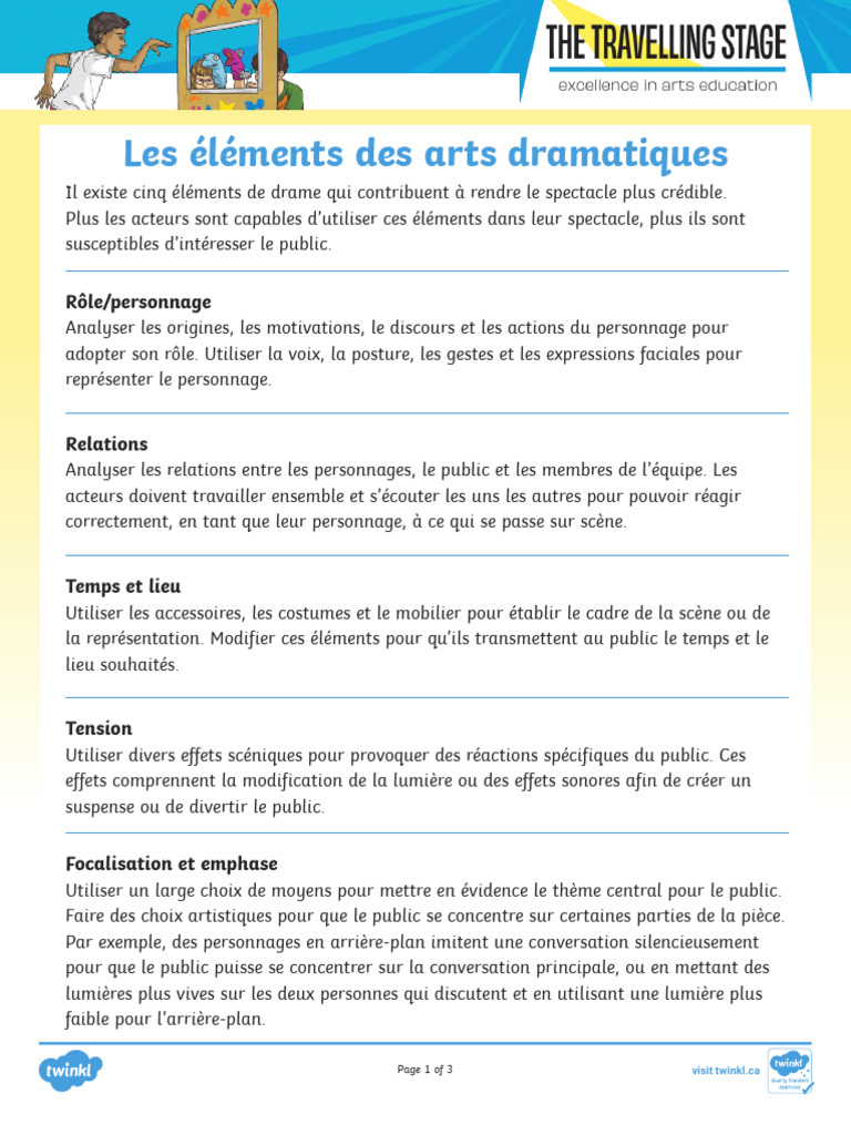 Cinq éléments clés des arts dramatiques | PDF | Théâtre