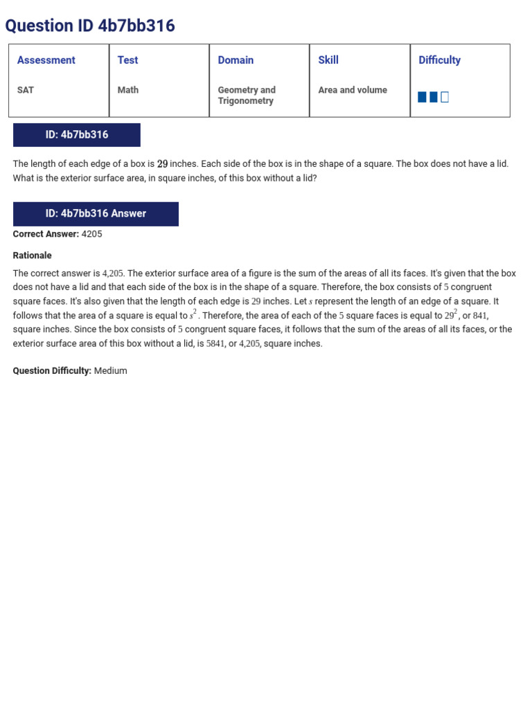 QB GeometryandTrig AreaandVolume Ans | PDF | Area | Sphere