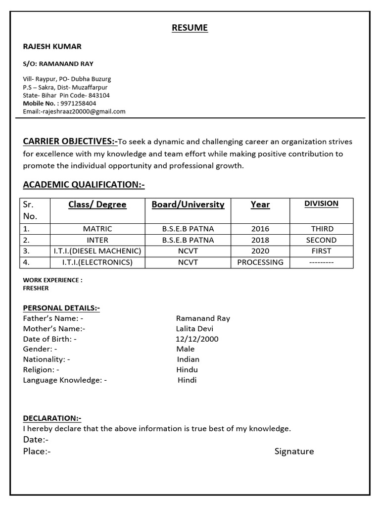 Rajesh Resume | PDF | Career & Growth | Social Science