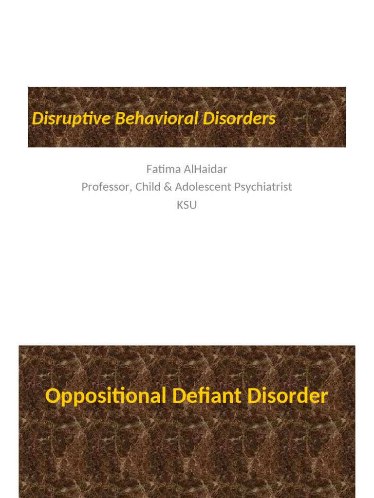 Disruptive Behavioral | PDF | Antisocial Personality Disorder | Mental ...