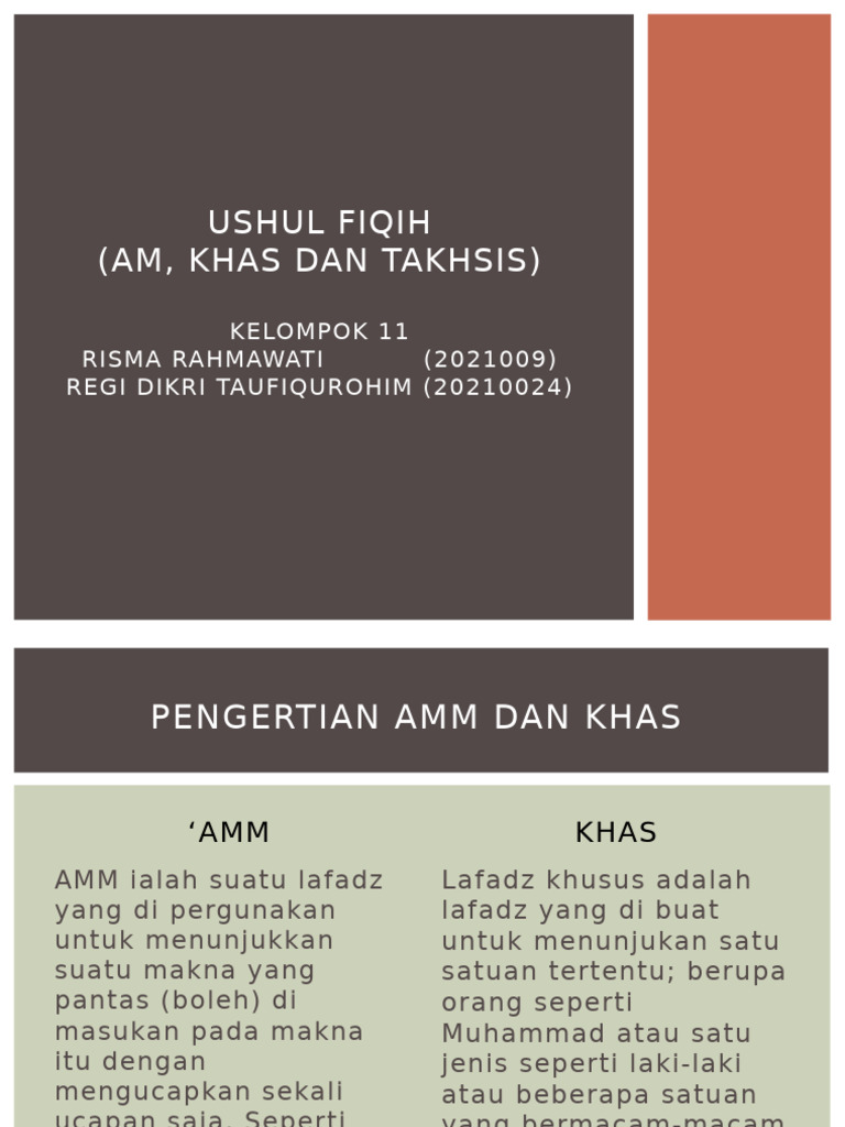 Am, Khas Dan Takhsis | PDF