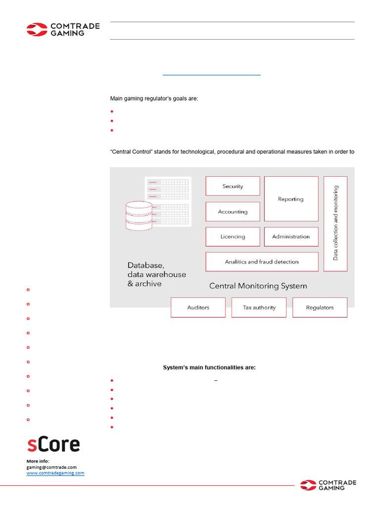CTG_sCore_central_control_system | PDF | Computing | Information Technology