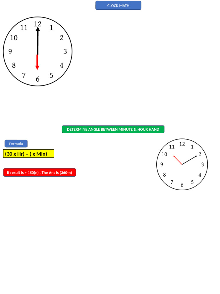 Clock Math: Angle and Speed Calculations | PDF | Teaching Methods ...