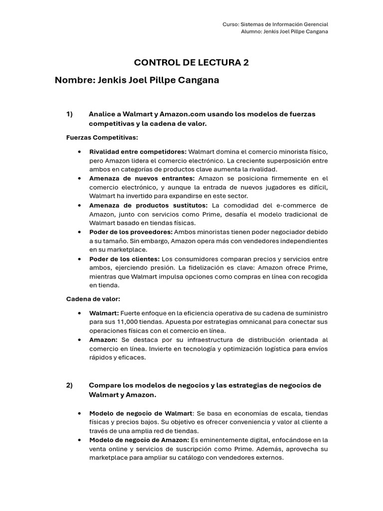 Control de Lectura 2 | PDF | Walmart | Comercio electrónico
