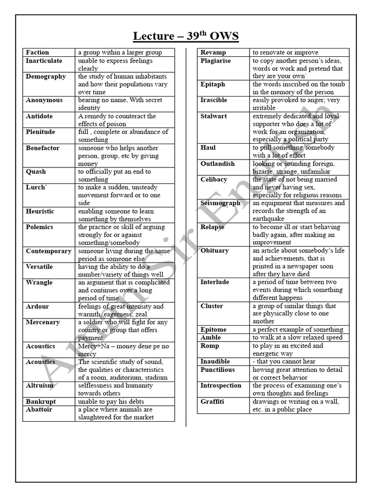 Lecture - 39 OWS | PDF | Psychological Concepts | Psychology