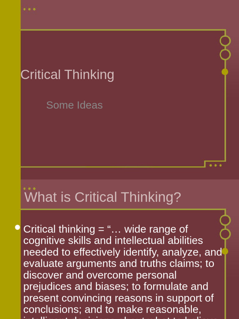 Critical Thinking | PDF