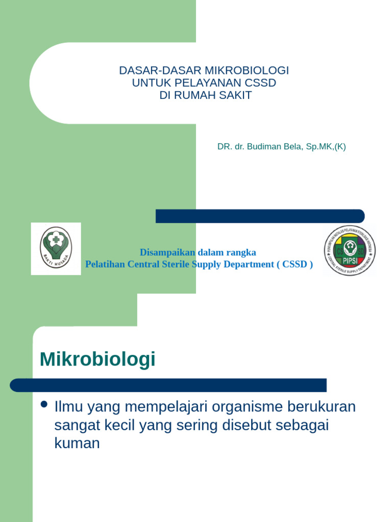 DR. Dr. Budiman Bela, SP - MK, (K) - MIKROBIOLOGI HUBUNGANYA DENGAN ...