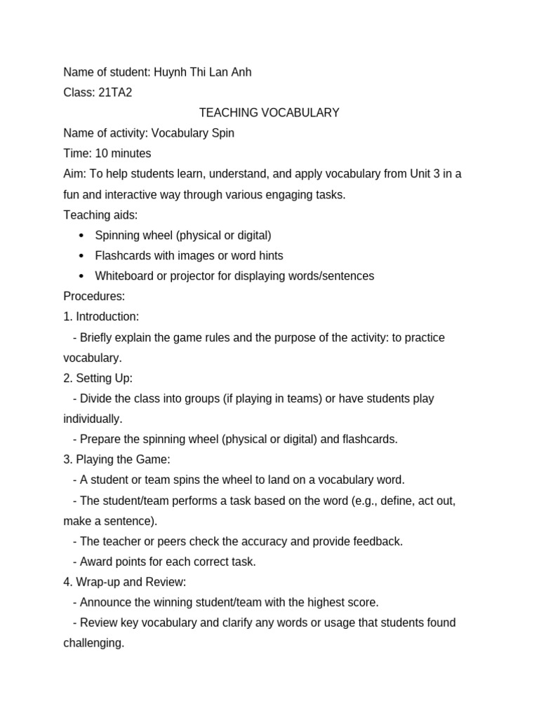 Teaching Vocabulary | PDF