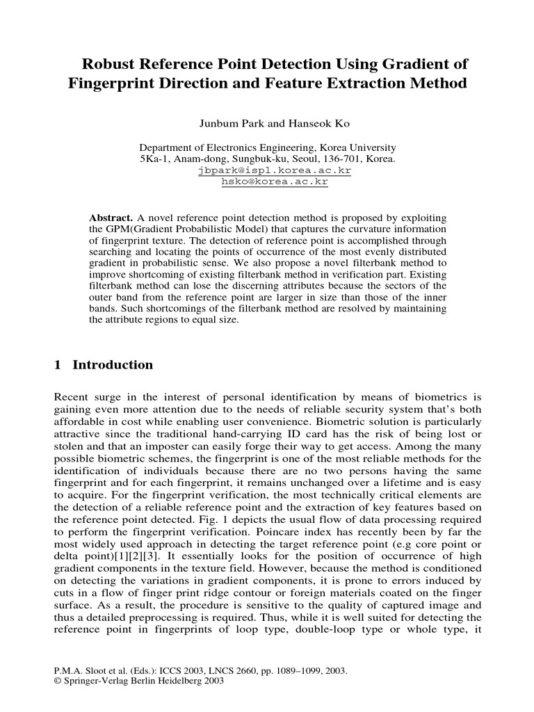 Robust Reference Point Detection Using Gradient Pdf Applied Mathematics 1760