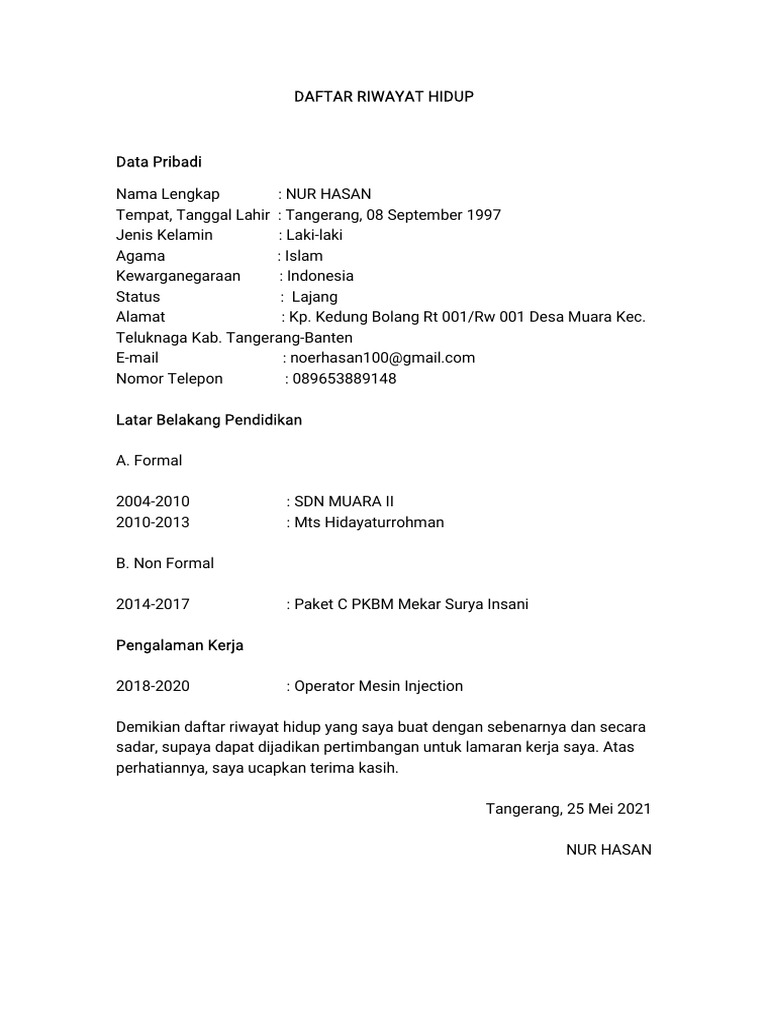 Daftar Riwayat | PDF