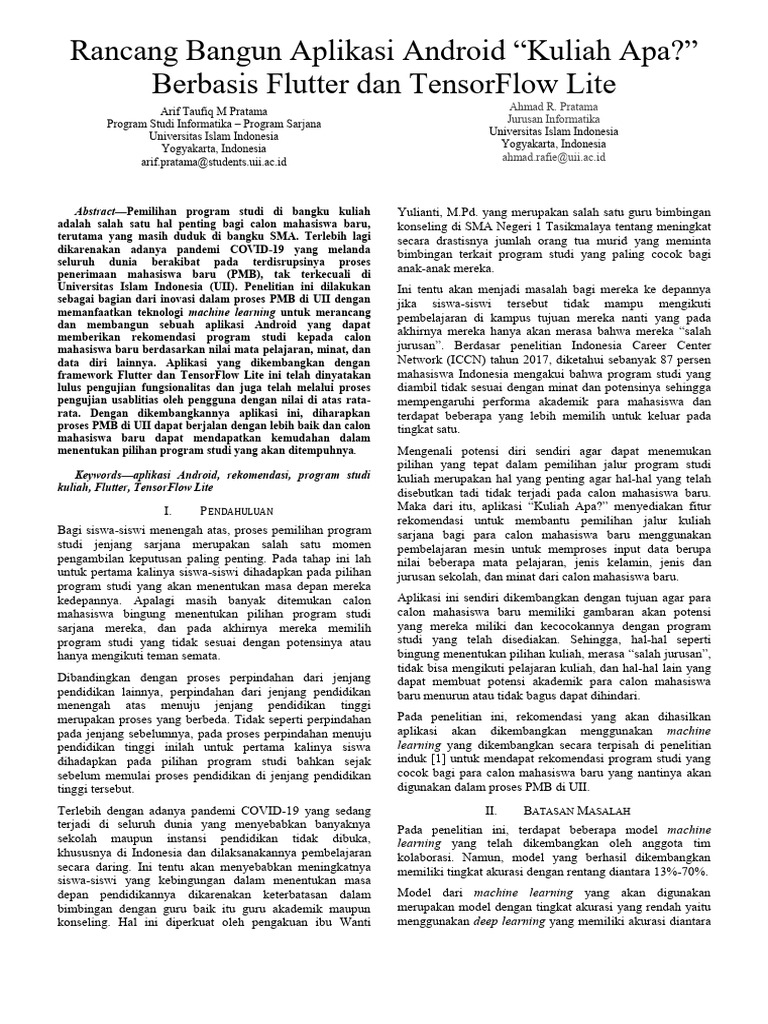 Rancang Bangun Aplikasi Android "Kuliah Apa?" Berbasis Flutter Dan ...