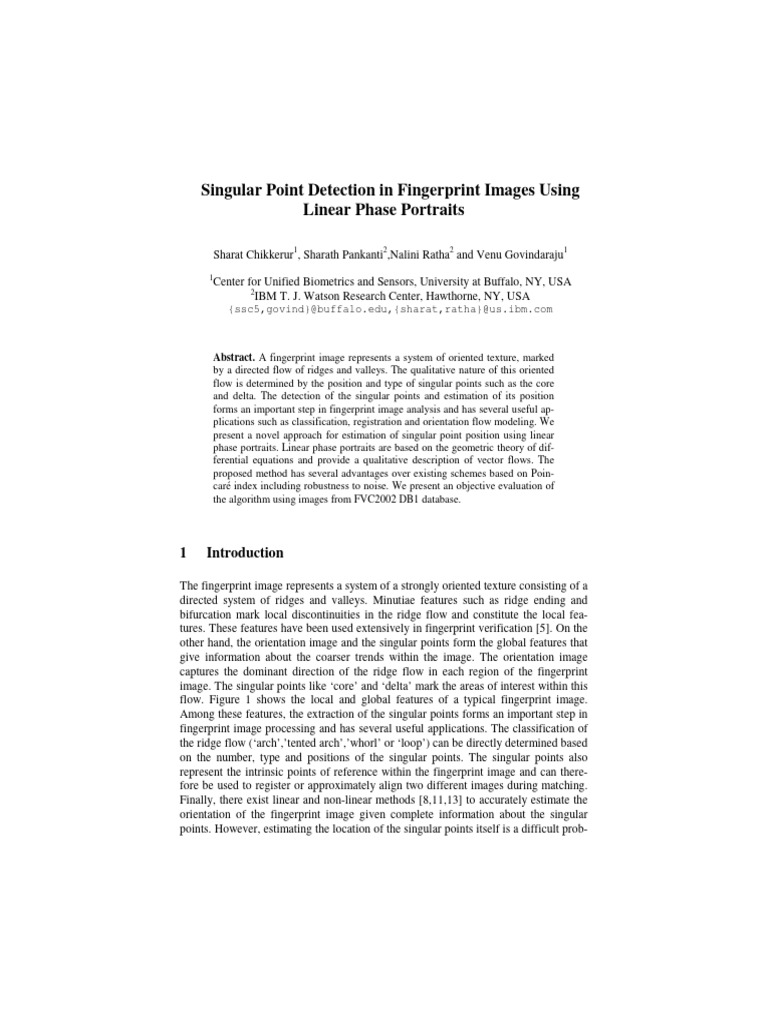 Singular_point_detection | PDF | Fingerprint | Mathematics