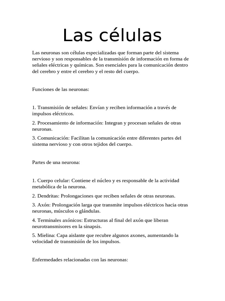 Las células- RESUMEN | PDF
