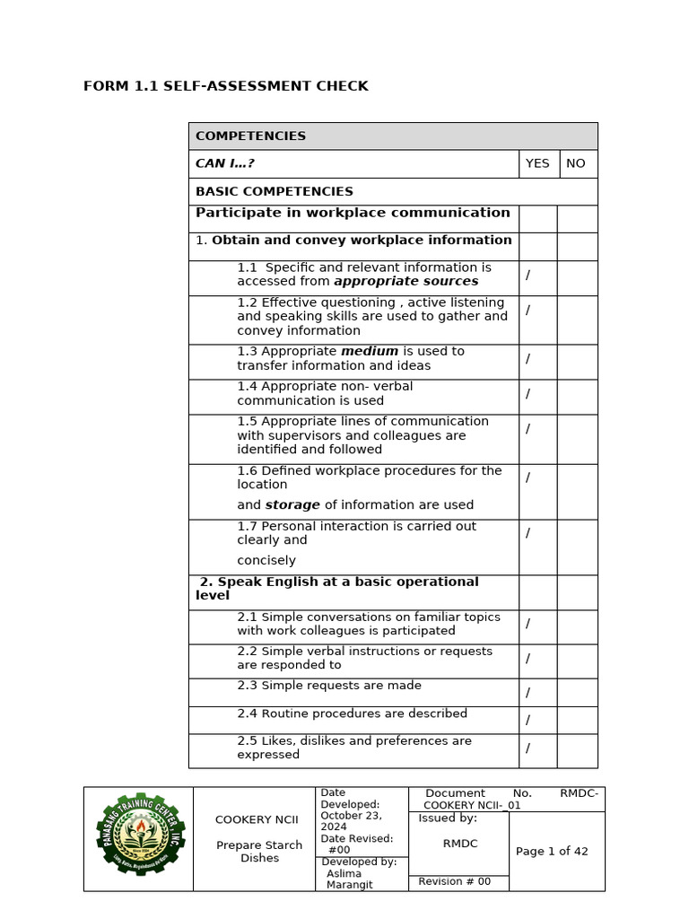 TNA Forms | PDF | Occupational Safety And Health | Soup