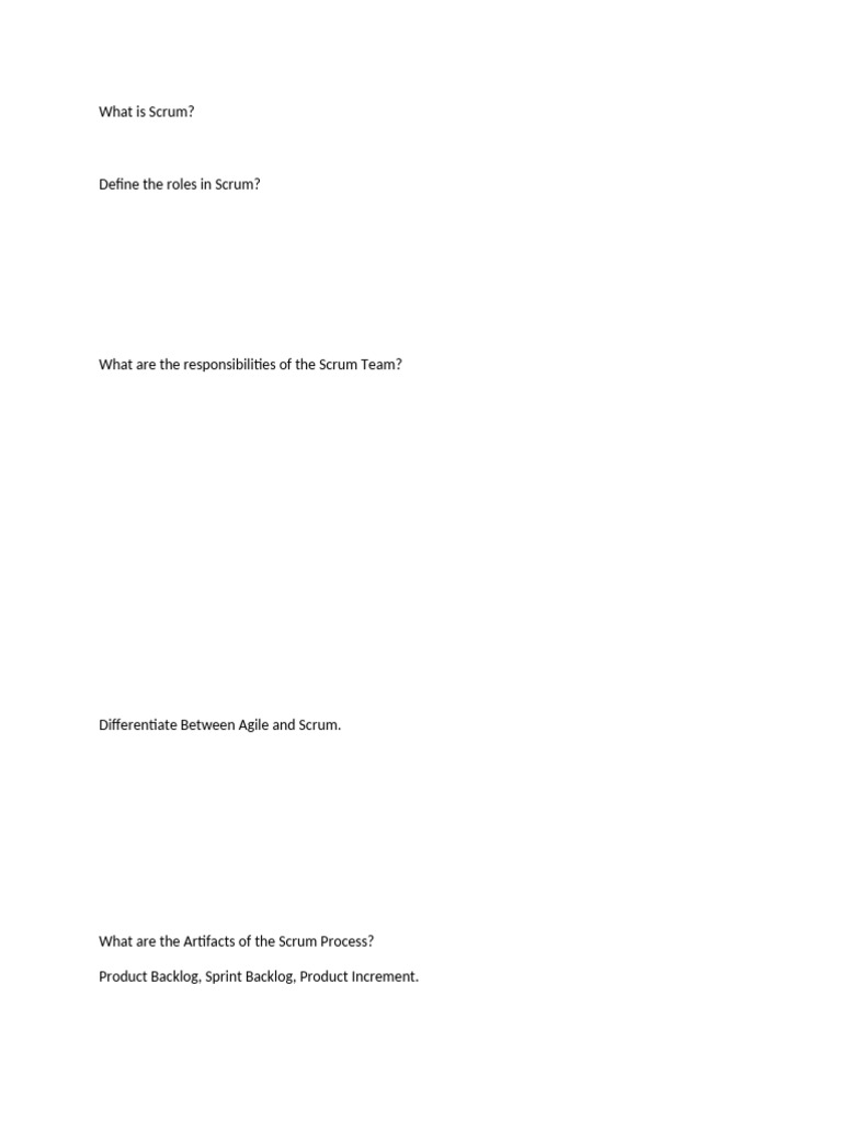 Scrum Interview Questions All | PDF | Scrum (Software Development) | Software Industry