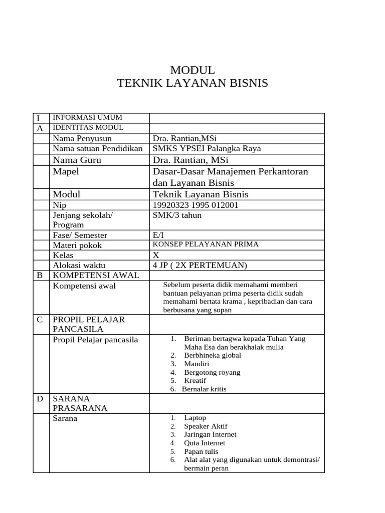 Modul Konsep Layanan Prima | PDF | Karier & Perkembangan
