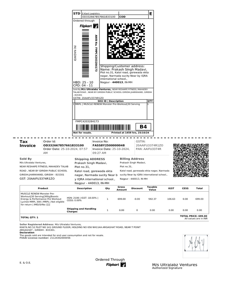 Flipkart Shipping Label and Invoice Guide | PDF | Economy Of India ...