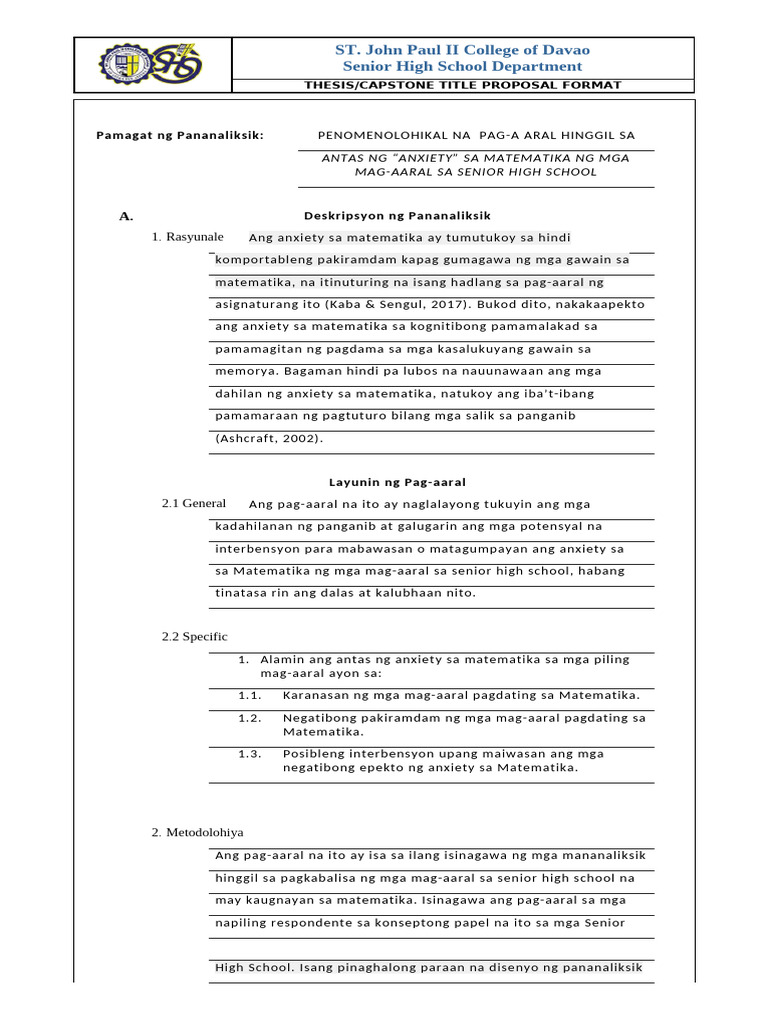 Thesis-Capstone Title Proposal Group 52 | PDF