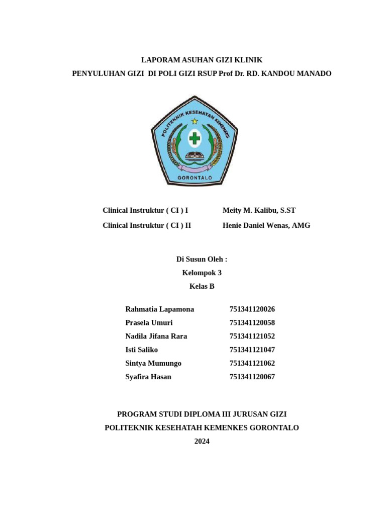 Laporan Poli Gizi Kel 3 Agk | PDF