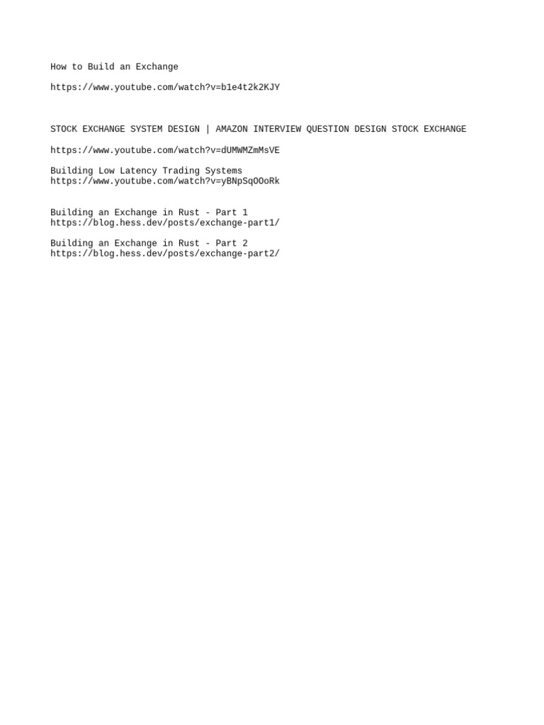 Building an Exchange in Rust | PDF