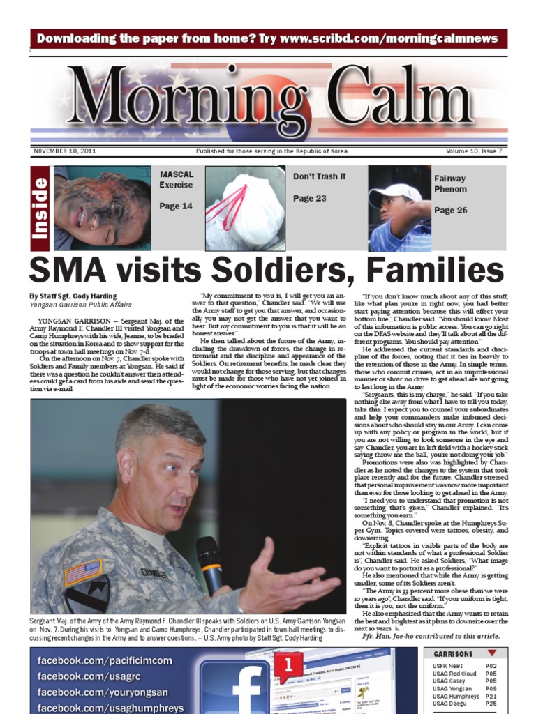Morning Calm Weekly Newspaper - 11 November 2011 | Military | Armed ...
