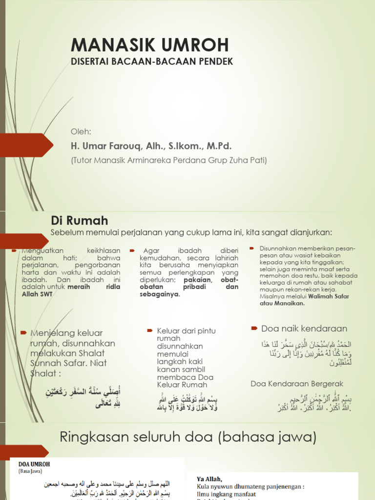 Manasik Umroh Dan Doa Pendek | PDF