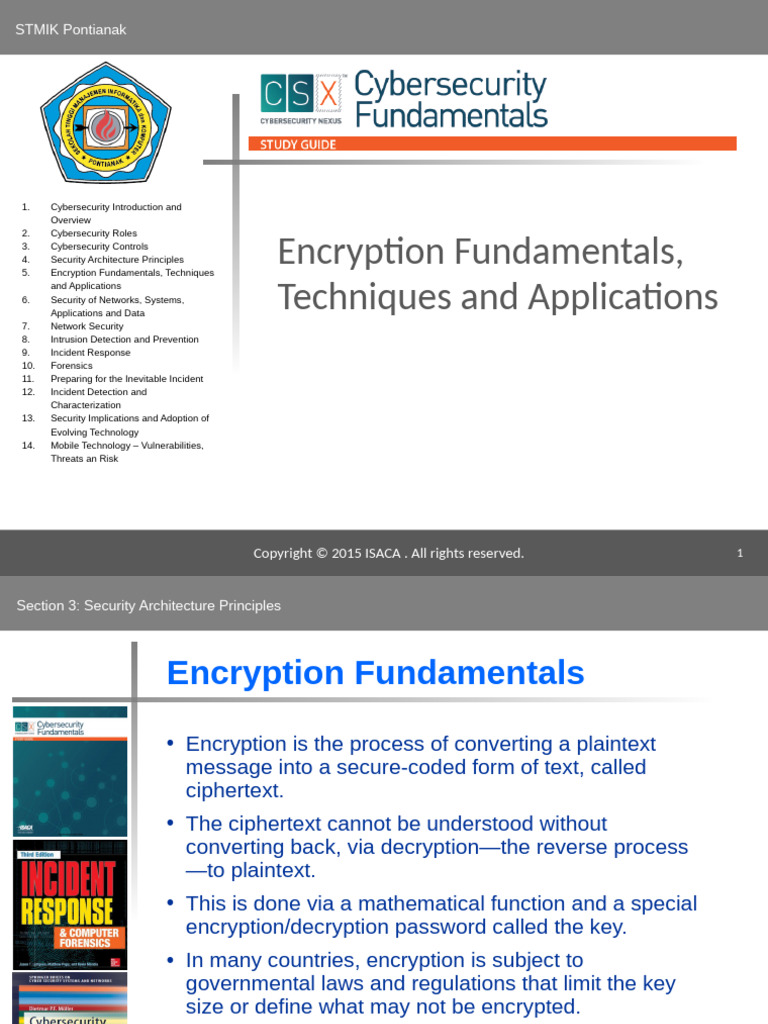 Encryption Fundamentals, Techniques and Applications | PDF | Key (Cryptography) | Cryptography