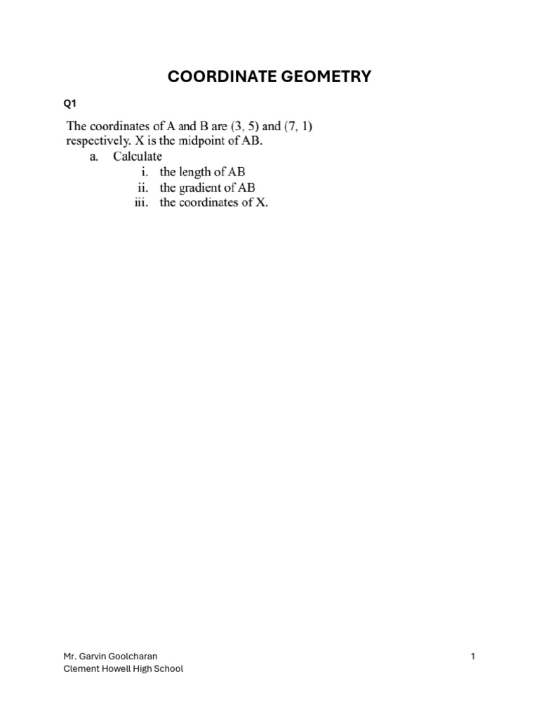 COORDINATE GEOMETRY (3) | PDF