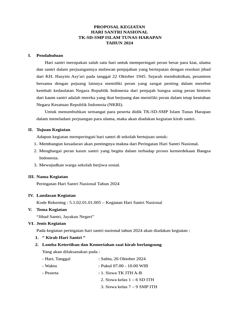 New Proposal Hari Santri 2024 | PDF