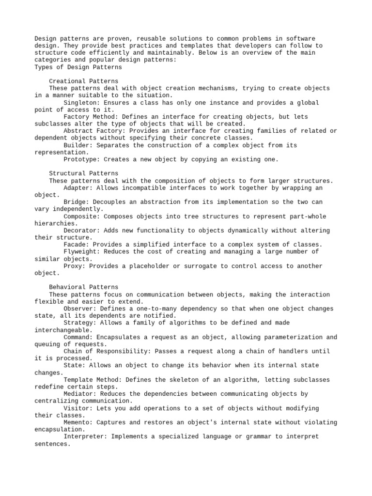 Design Patterns Are Proven Reusabl Pdf Class Computer Programming Object Computer Science