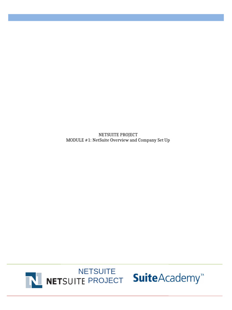 NetSuite Project - Module 1 | PDF | Enterprise Resource Planning ...