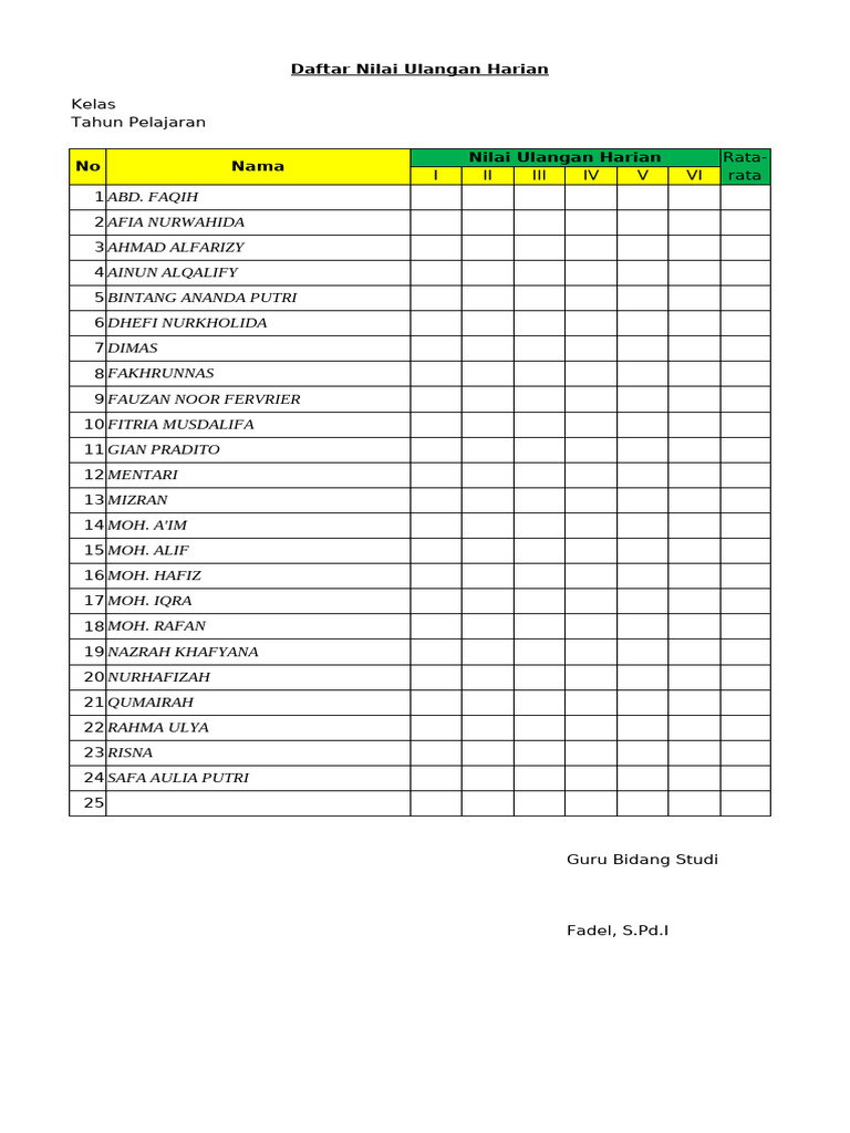 Rekap Nilai dan Kehadiran Siswa | PDF