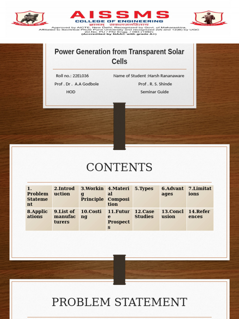 Transparent Solar Cells for Energy Generation | PDF | Solar Cell ...