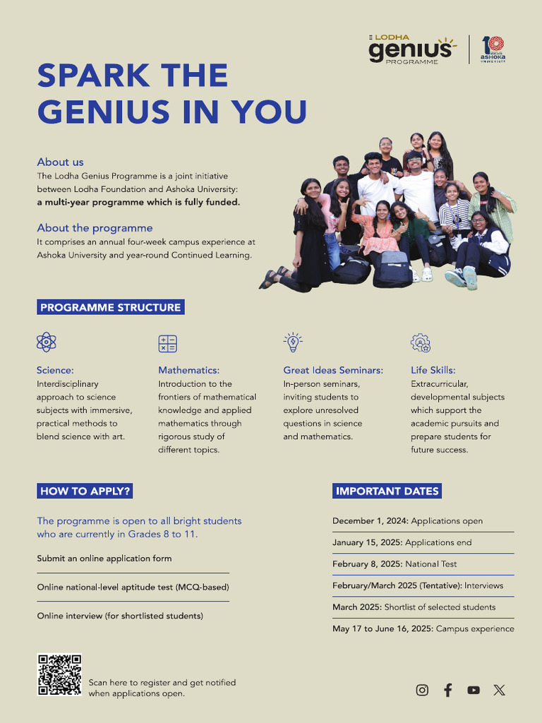 Lodha Genius Programme Poster | PDF