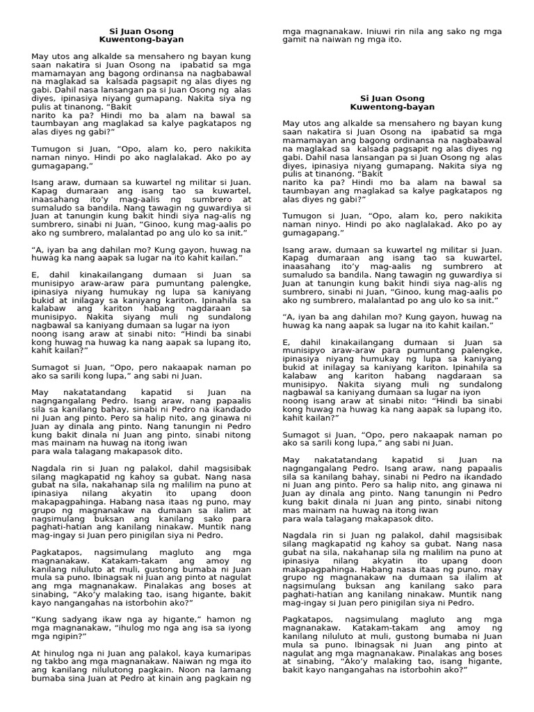 Si Juan Osong | PDF