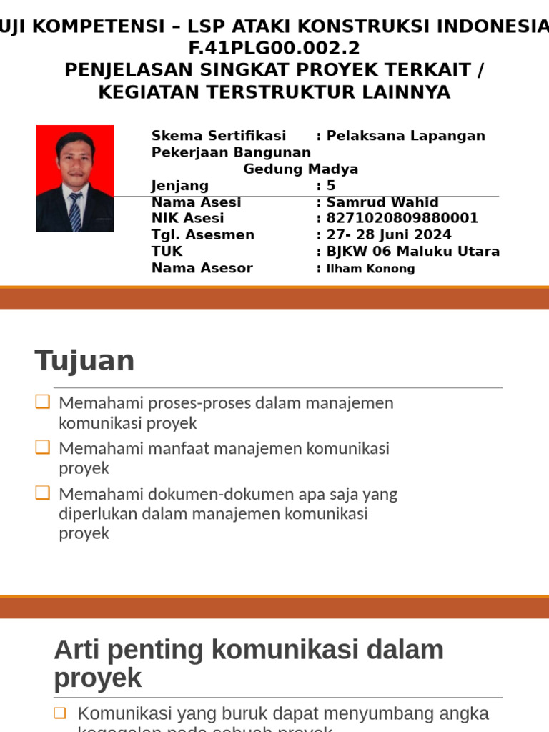 4 - Samrud Wahid - Pelaksana Pekerjaan Lapangan Bangunan Gedung Madya ...