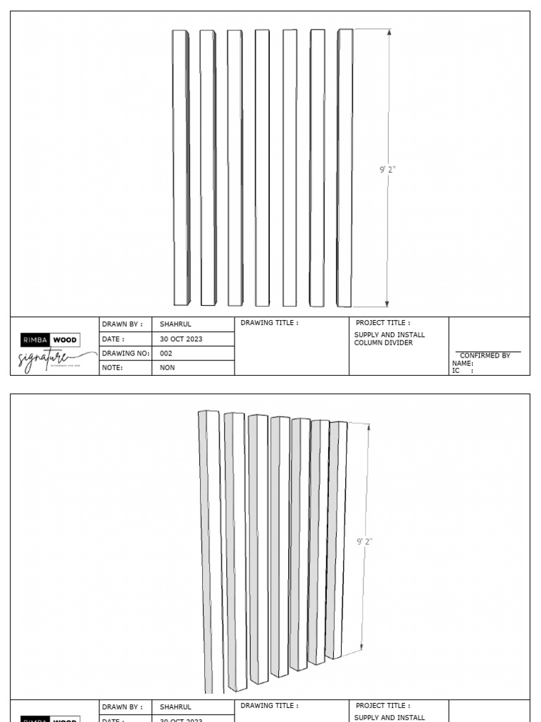 Column Divider Installation Drawing | PDF