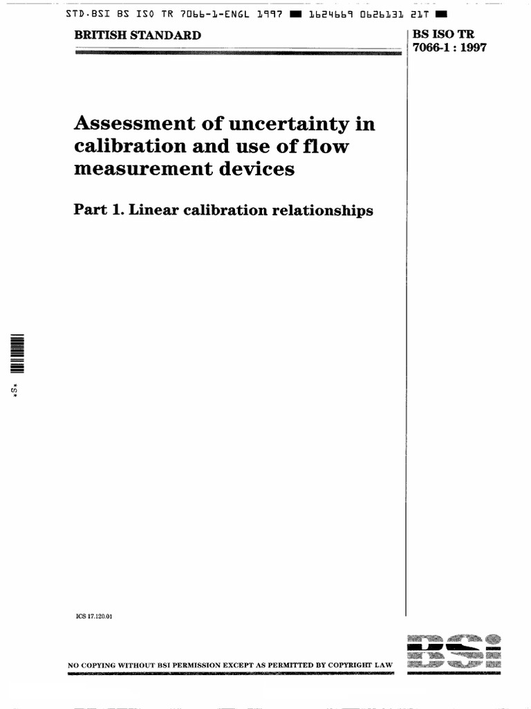 BS Iso TR 7066-1 - 1997 | PDF | Errors And Residuals | Observational Error