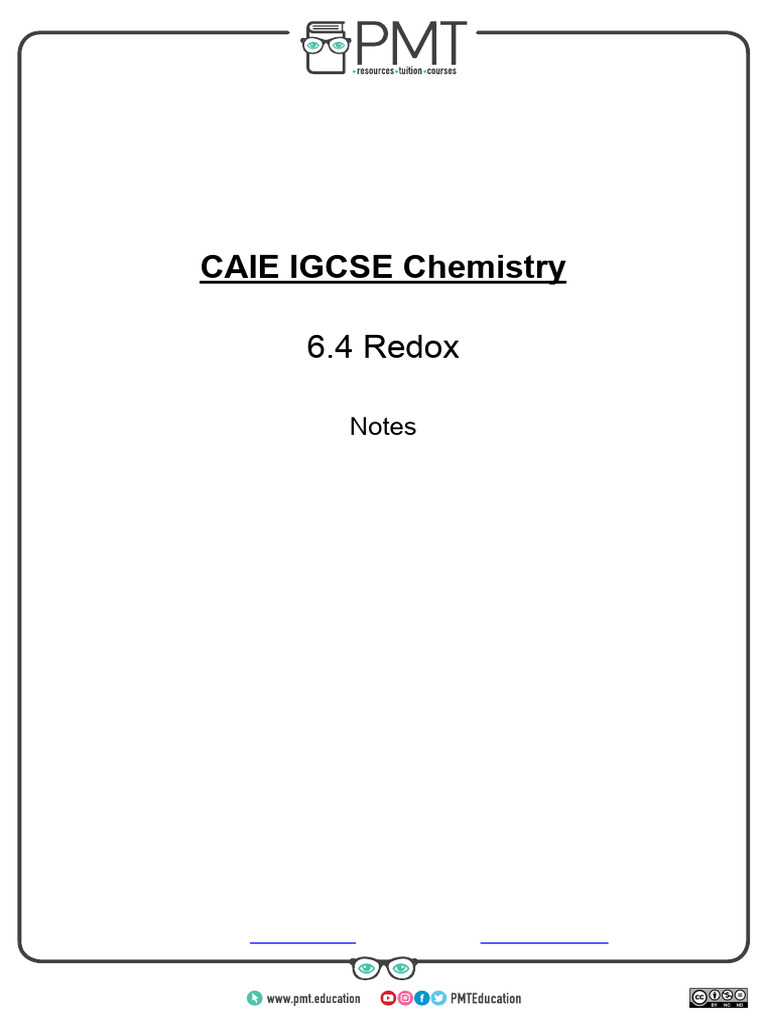 6.4 Redox | PDF | Redox | Oxide
