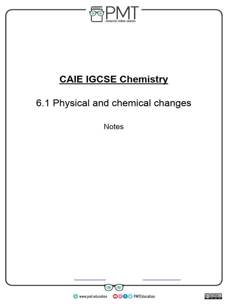 6.1 Physical and Chemical Changes | PDF | Science & Mathematics | Technology & Engineering