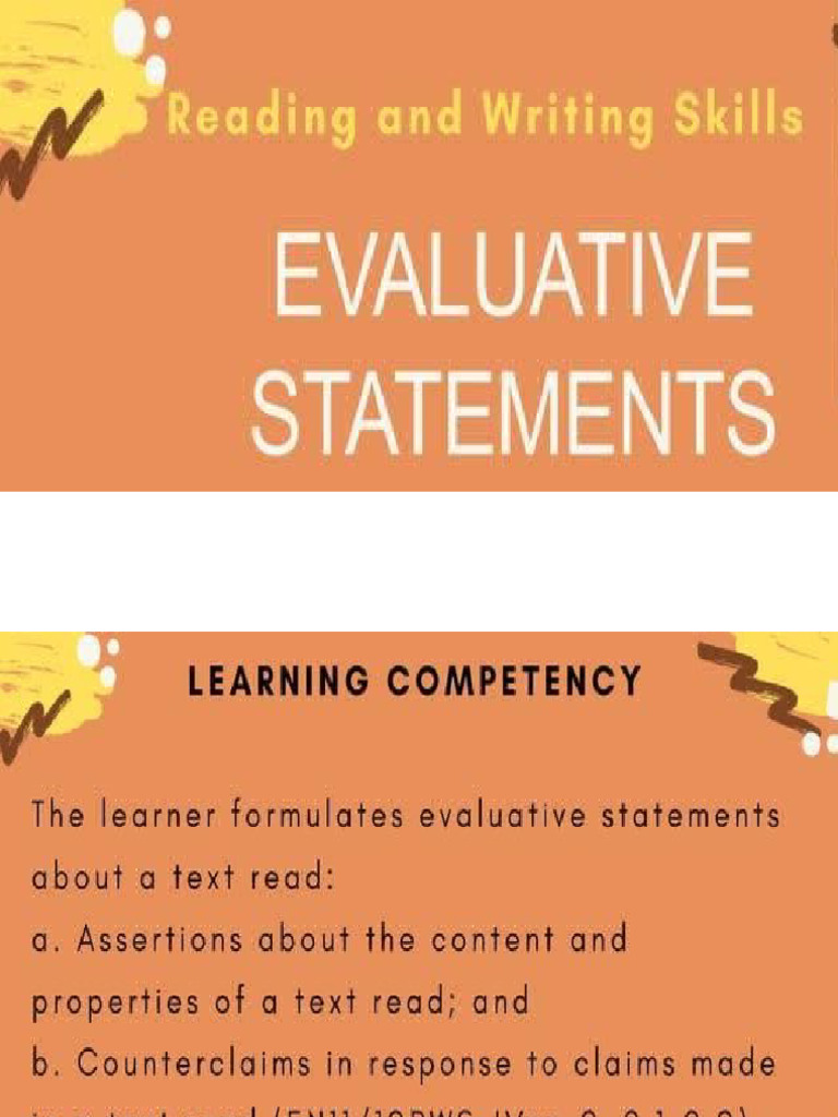 RWS Evaluative Statements | PDF