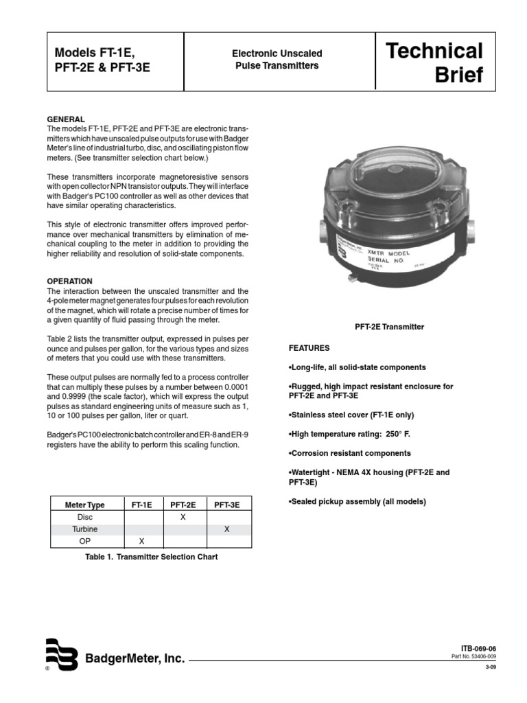 Badger PFT 2e Transmitter | PDF | Transmitter | Bipolar Junction Transistor