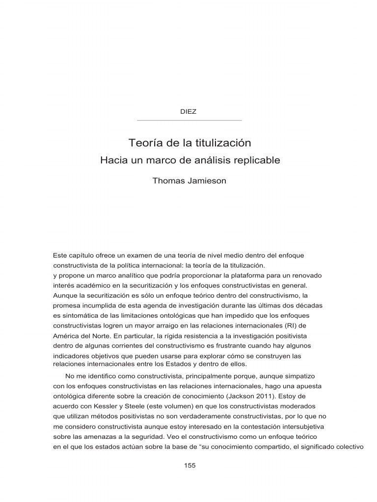 5.b. Securitization Theory - Toward A Replicable Framework For Analysis - Constructivism ...