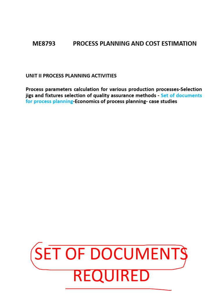 Process Planning & Cost Estimation Guide | PDF | Computers