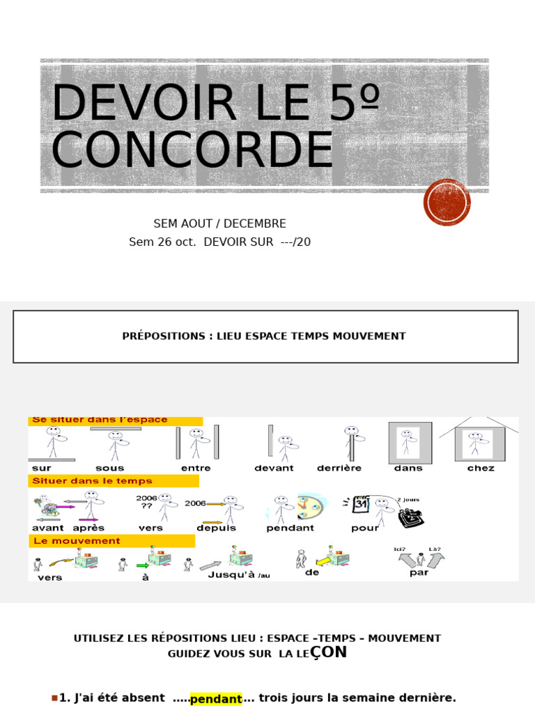 Devoir Le 5º Concorde 26 COTOBRE | PDF | Arts du langage et discipline | Maison et jardin