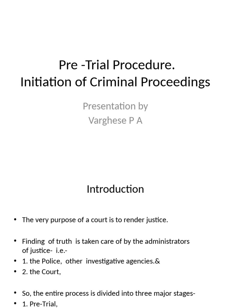 BSOLS - Crpc-Pre - Trial Procedures | PDF | Trials | Arrest