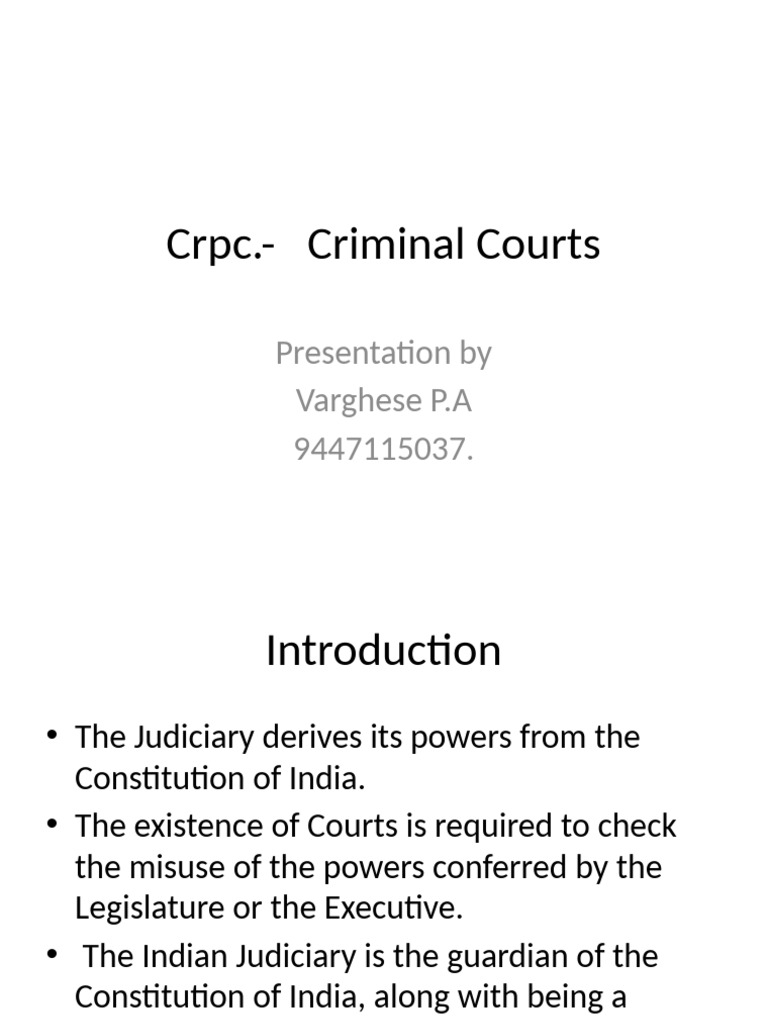 BSOLS-Crpc.-Criminal Courts | PDF | Magistrate | Supreme Courts