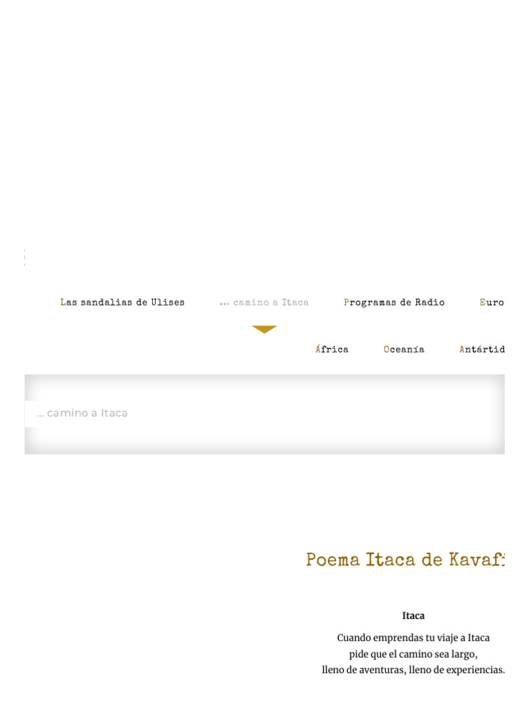 Camino A Itaca, Poema de Konstantino Kavafis - Las Sandalias de Ulises | PDF | Arte