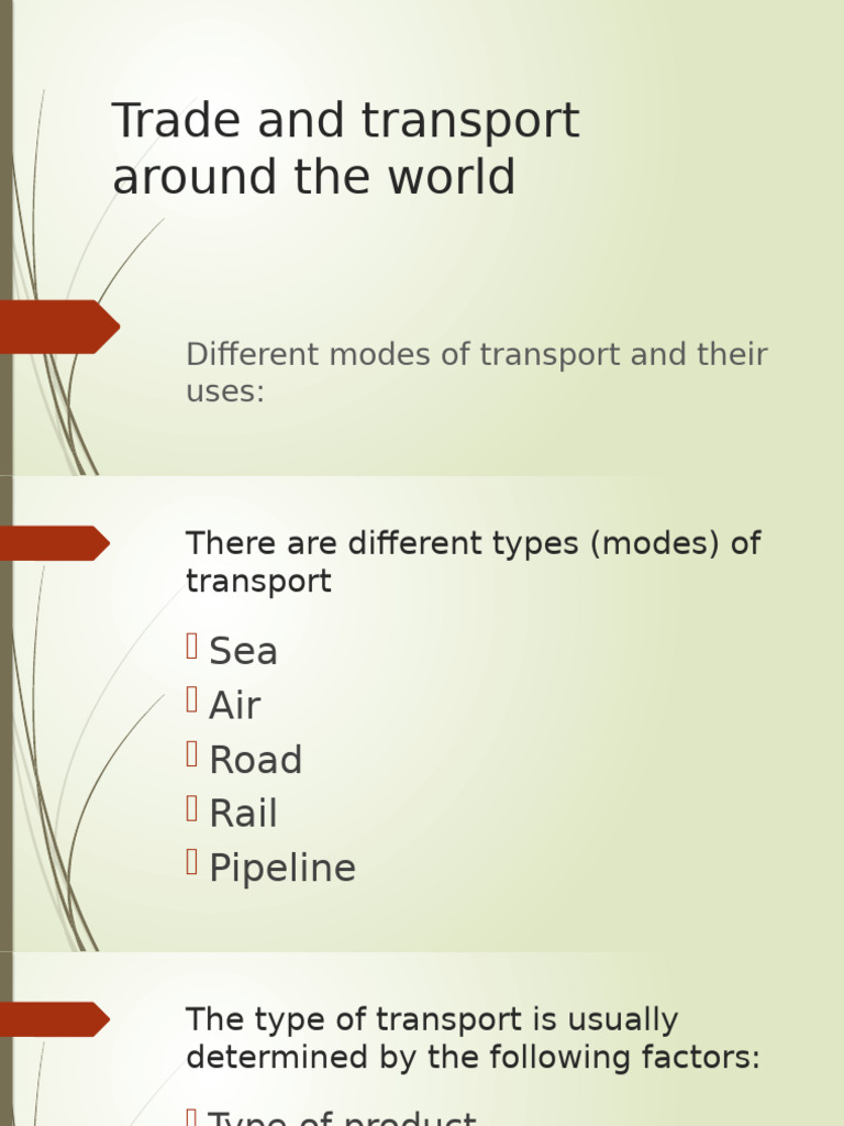 4 Term PPT 5 Geo | PDF | Transport | Mode Of Transport
