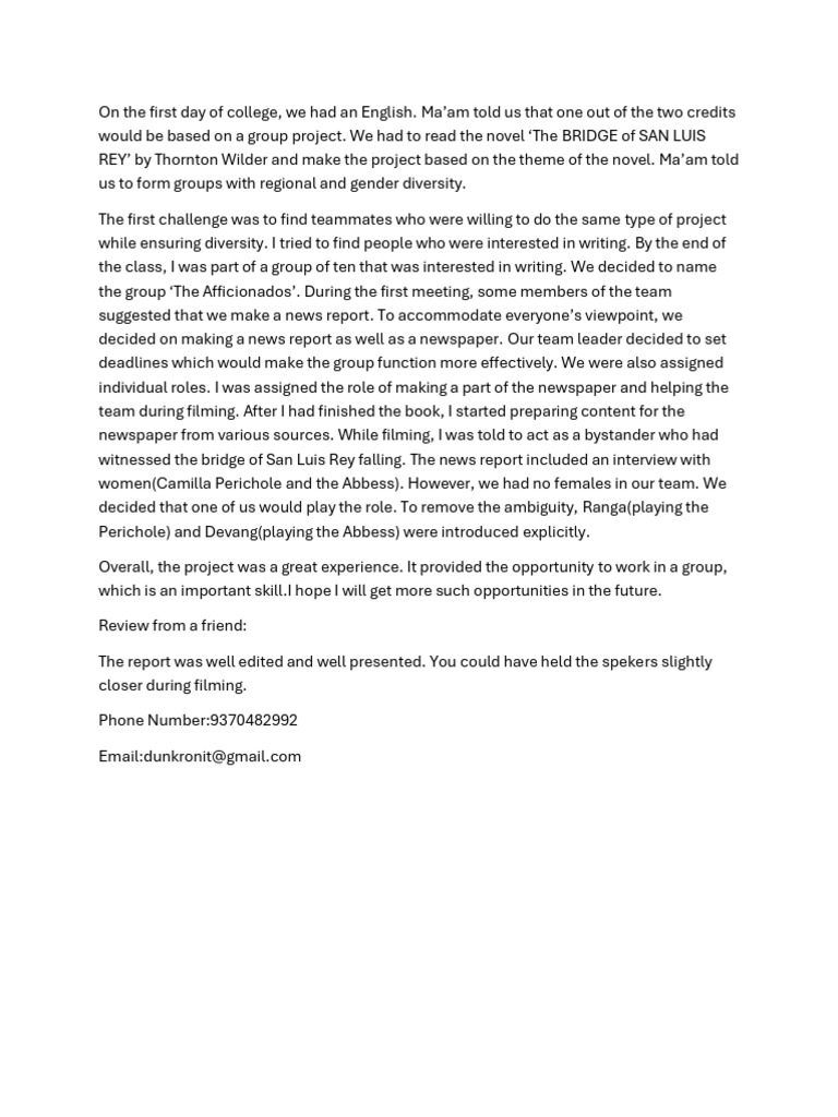 reflectIve essay (1) | PDF